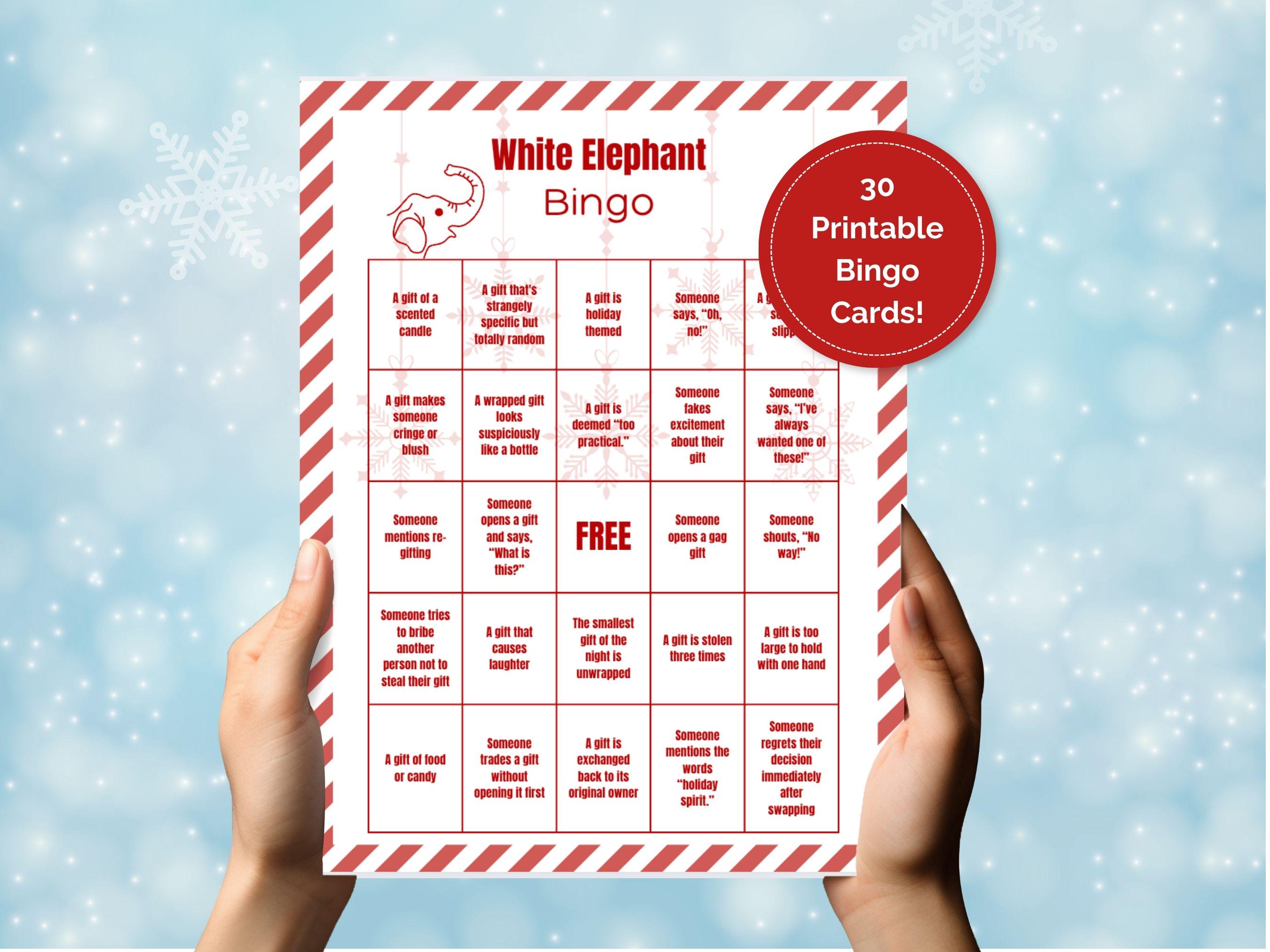 White Elephant Bingo | Gift Swap Party Game | Holiday Game | Christmas ...