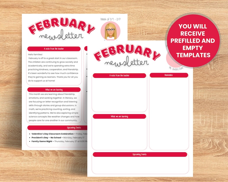 EDITABLE Weekly February Valentine’s Newsletter Template, Monthly ...