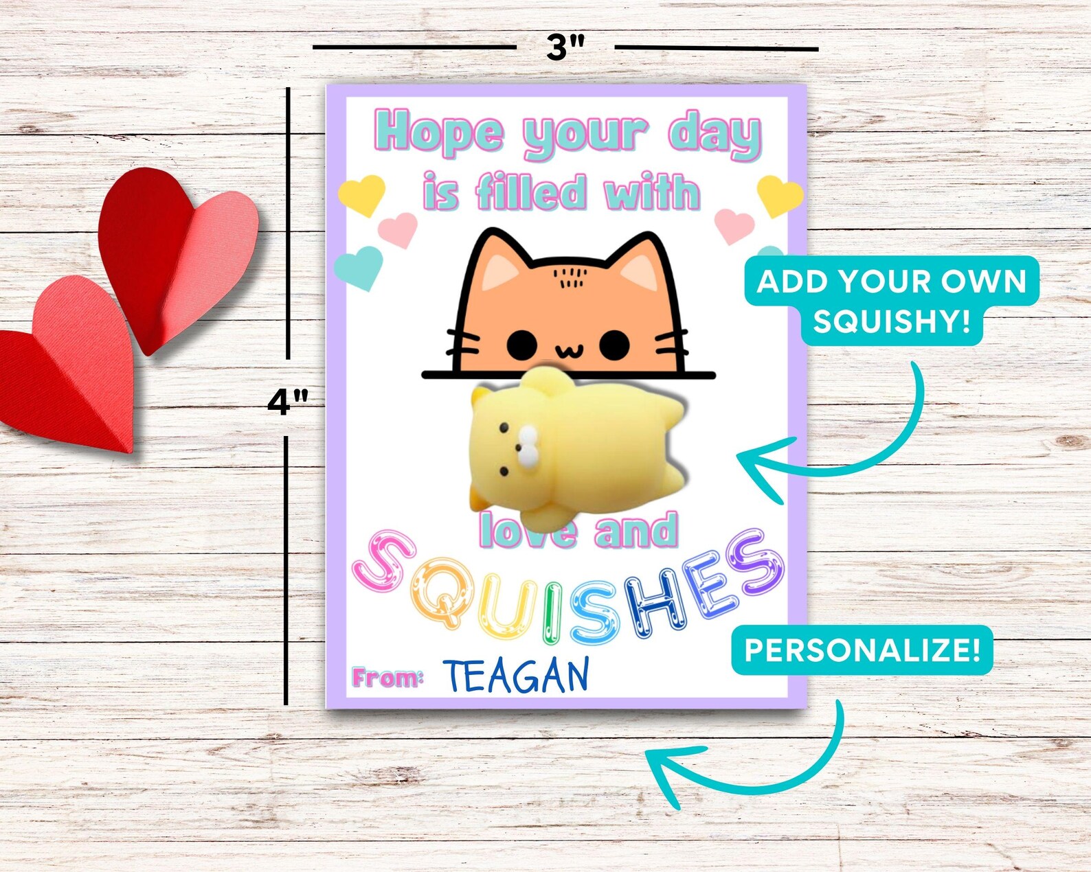 Squishy Valentine Printable | Mochi Valentine | Class Valentines | Cute ...