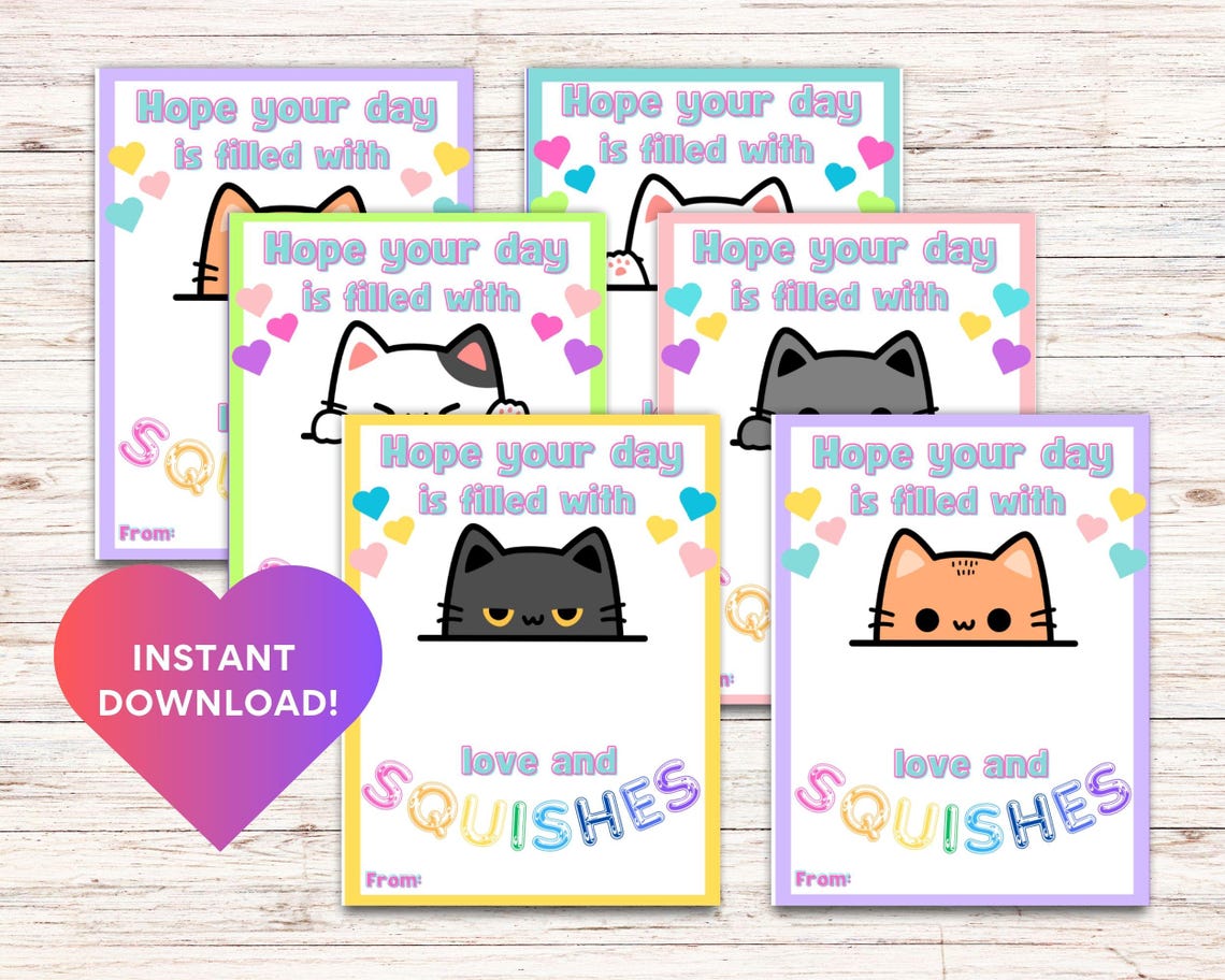 Squishy Valentine Printable | Mochi Valentine | Class Valentines | Cute ...