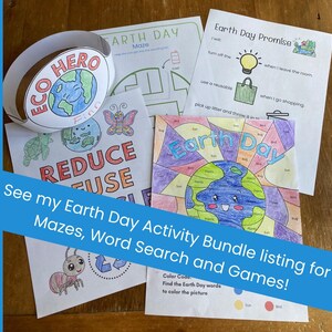 Earth Day Coloring Pages | Earth Day Activities, Craft, Color by Code ...