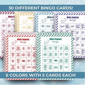 White Elephant Bingo | Gift Swap Party Game | Holiday Game | Christmas ...