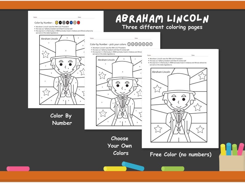 Presidents’ Day Coloring Pages | Color by Number Activity for Kids ...