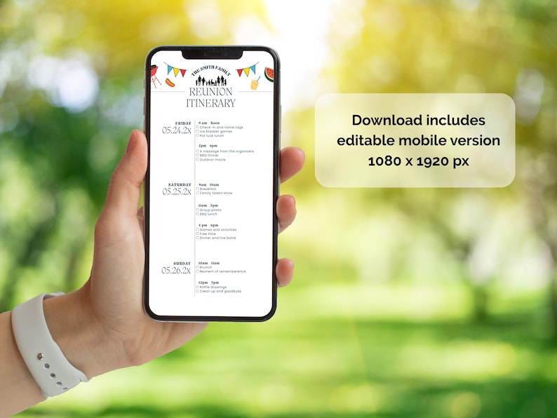EDITABLE Family Reunion Program Template | Family Reunion Itinerary ...