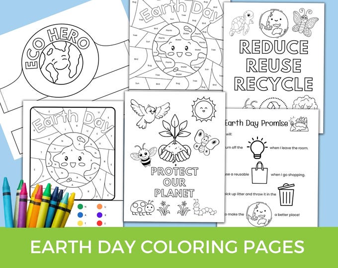 Printable Earth Day Coloring Table Posters | Makes a Great Bulletin ...