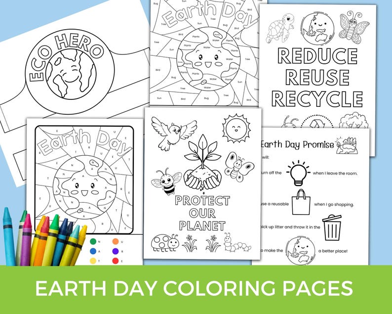Earth Day Coloring Pages | Earth Day Activities, Craft, Color by Code ...