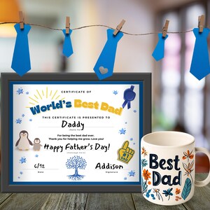 PRINTABLE World's Best Dad Certificate – Printable Father's Day Gift ...