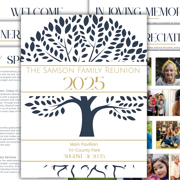 Family Reunion Program Template Editable - Etsy