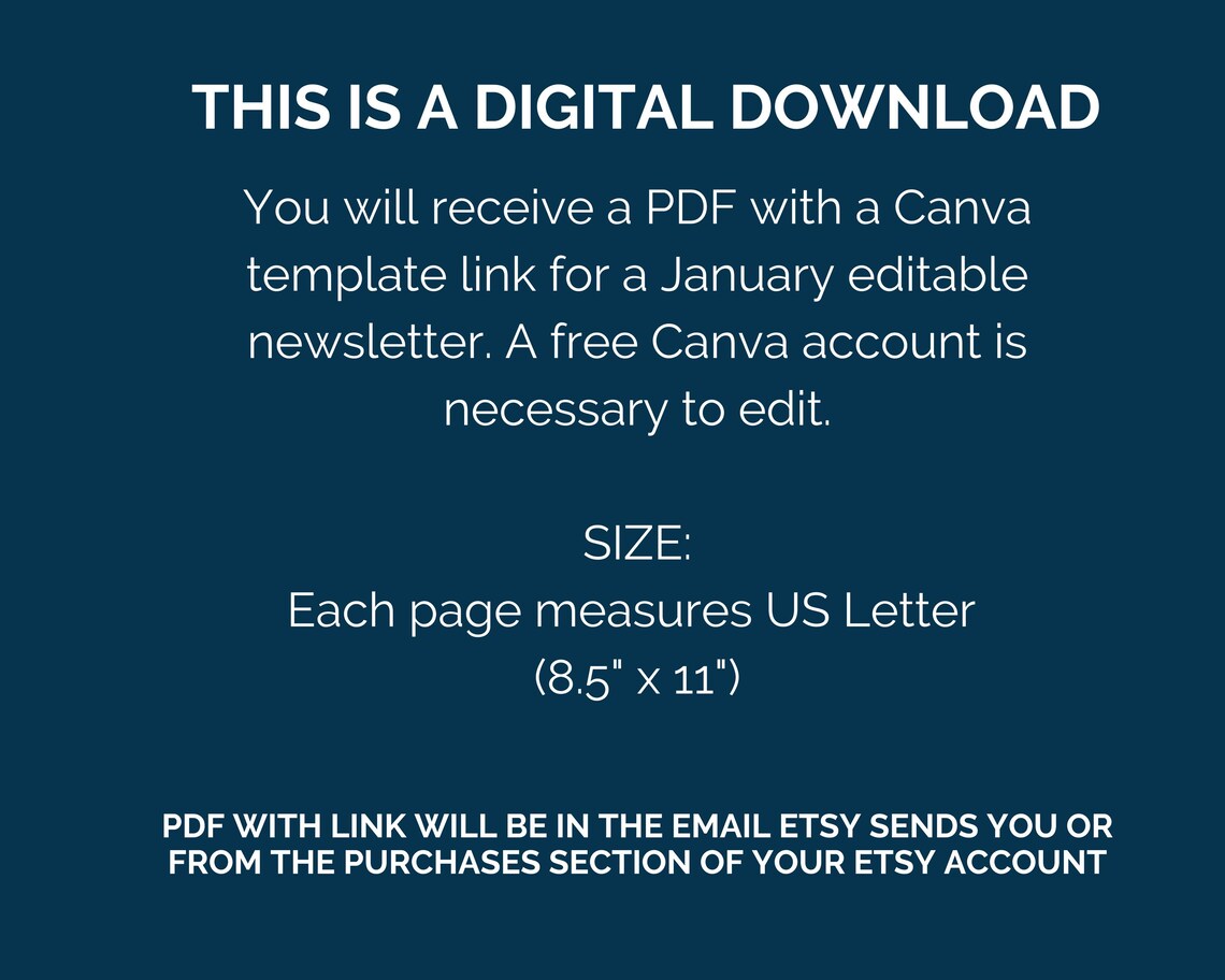EDITABLE Weekly January New Year’s Newsletter Template, Monthly ...