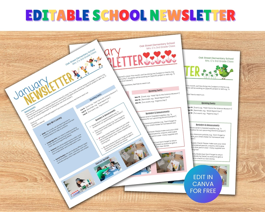 Editable School Monthly Newsletter Template | Daycare Newsletter | Camp ...