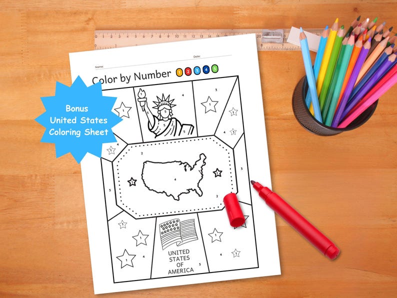 Presidents’ Day Coloring Pages | Color by Number Activity for Kids ...