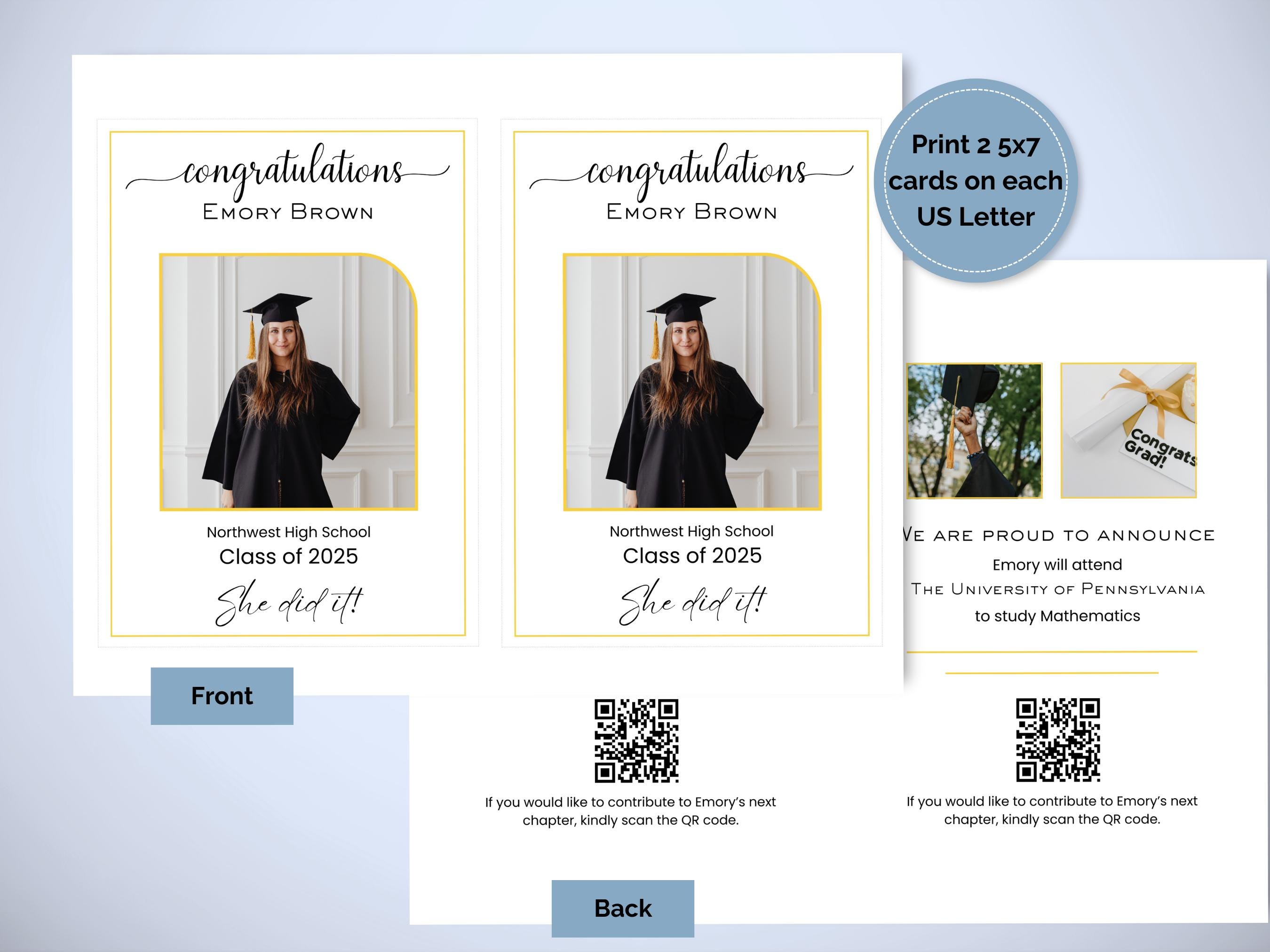 EDITABLE High School Graduation Announcement – Modern Minimalist ...