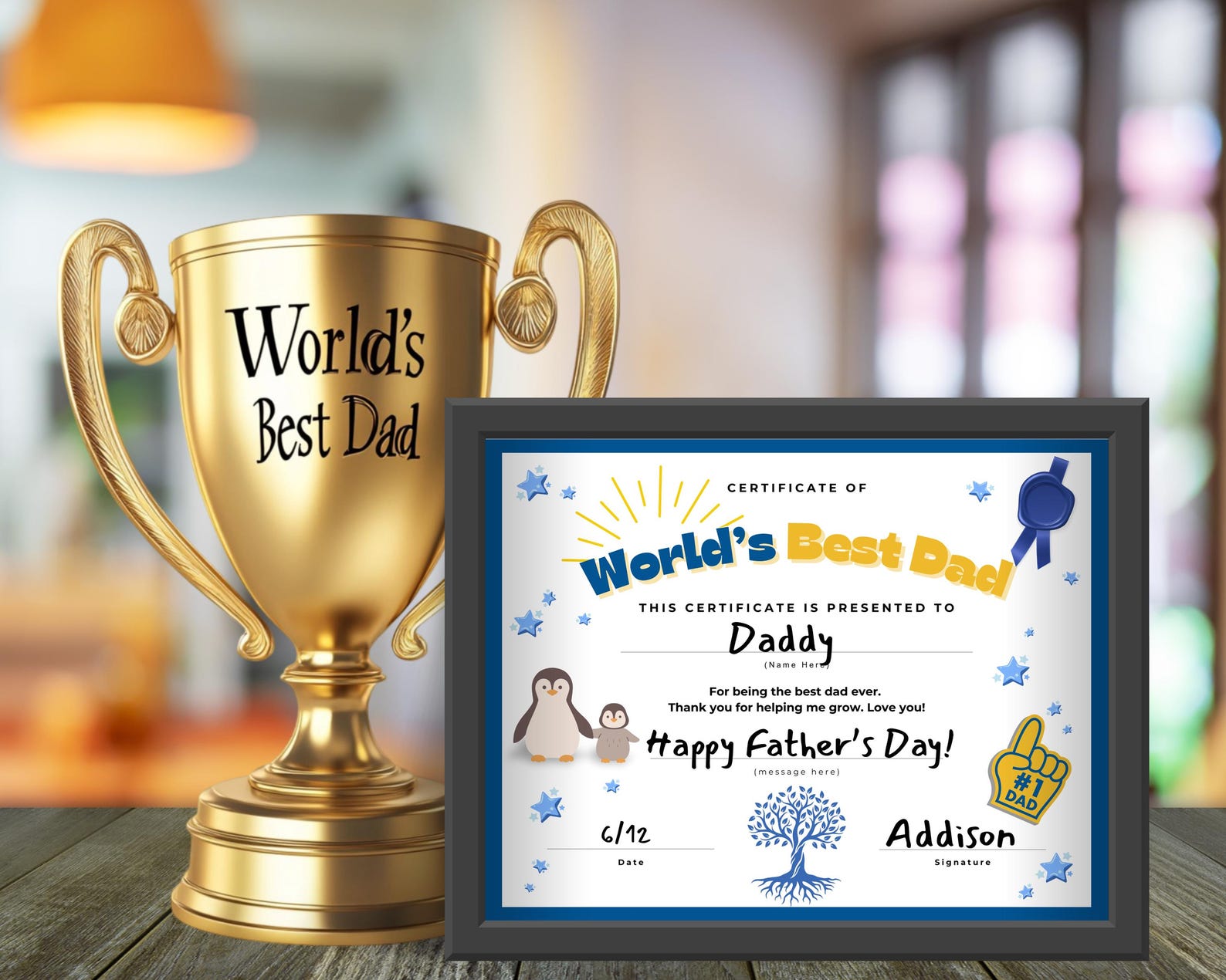 PRINTABLE World's Best Dad Certificate – Printable Father's Day Gift ...