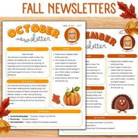 Editable October Classroom Newsletter Template (CANVA Digital Download ...