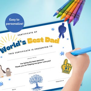 PRINTABLE World's Best Dad Certificate – Printable Father's Day Gift ...