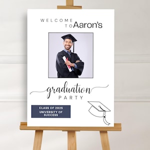 Editable Graduation Party Welcome Sign | Minimalist Modern Graduation ...