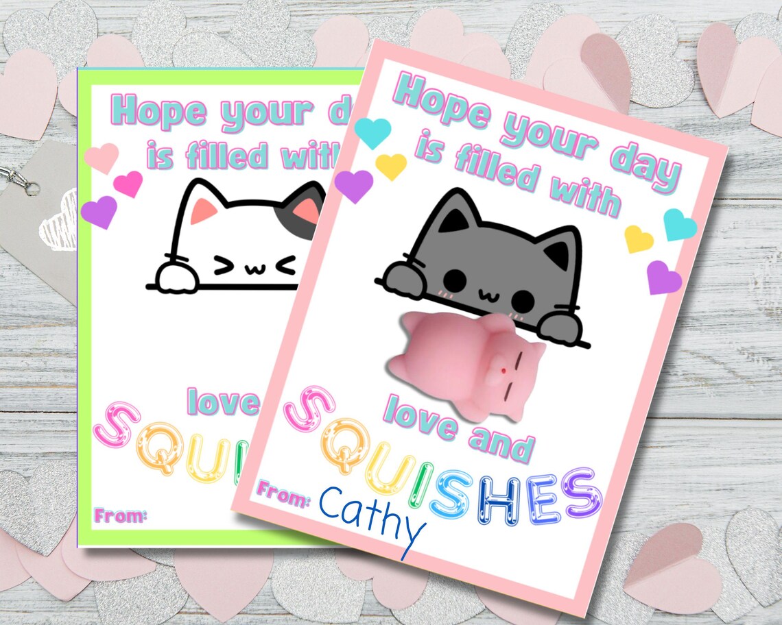 Squishy Valentine Printable | Mochi Valentine | Class Valentines | Cute ...