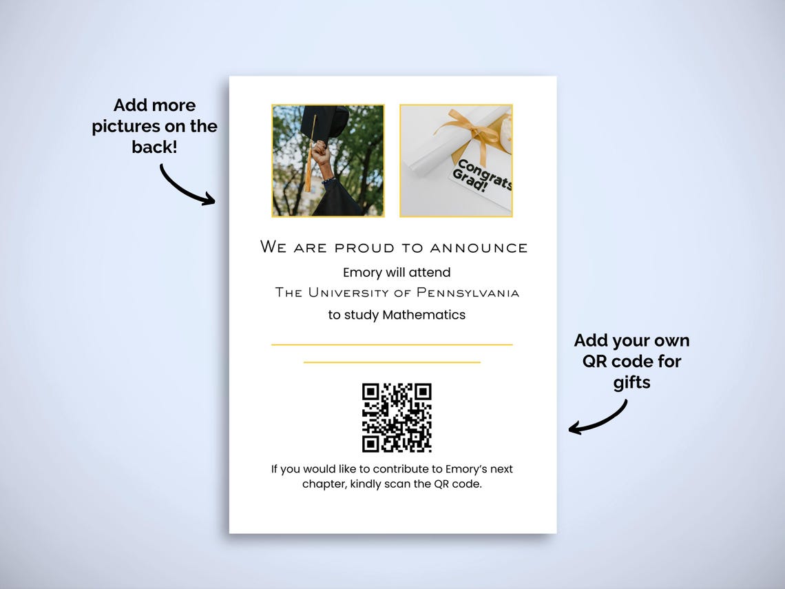 EDITABLE High School Graduation Announcement – Modern Minimalist ...