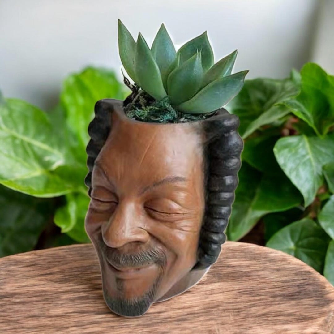 Quirky Snoop Dogg Face Planter Funny Flower Pot Vase Indoor Plant ...