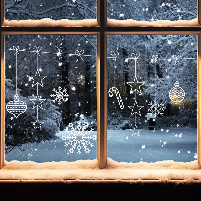 Christmas Window Template Chalk Pen - Etsy UK
