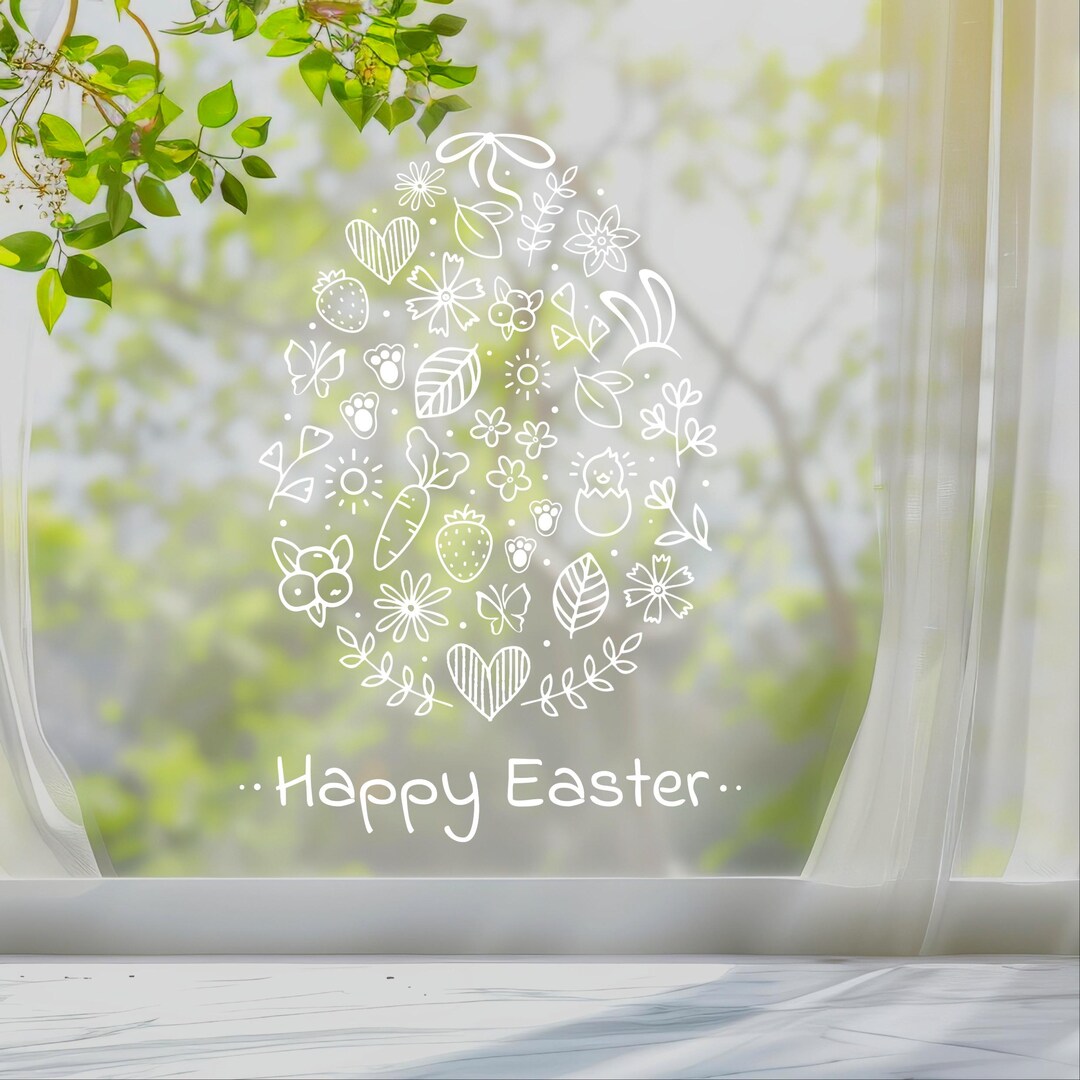 Easter Window Decoration Template Chalk Art - Etsy