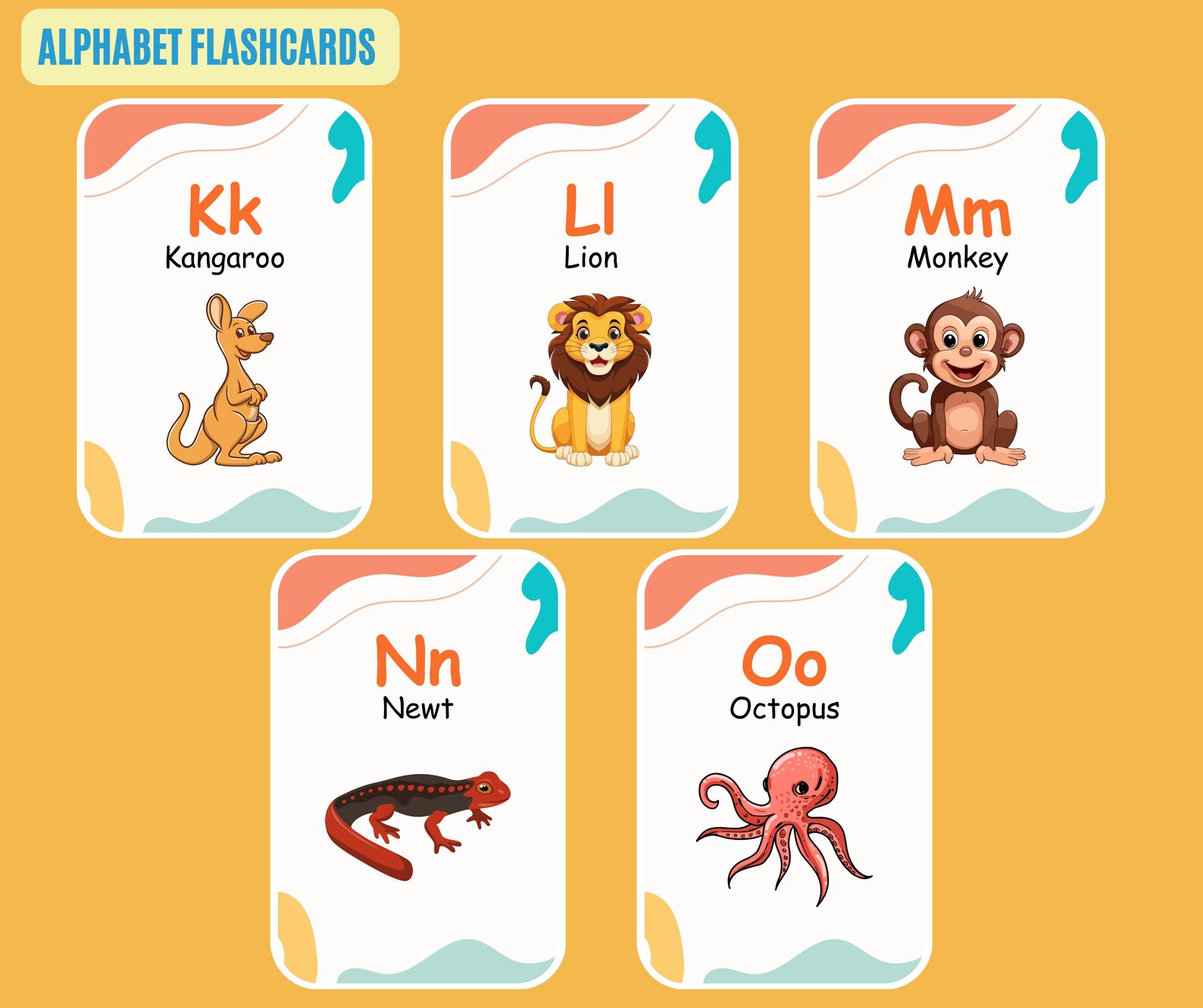 Alphabet Flashcards Animals for Kids Learning Preschool Curriculum - Etsy