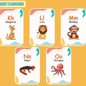 Alphabet Flashcards Animals for Kids Learning Preschool Curriculum - Etsy
