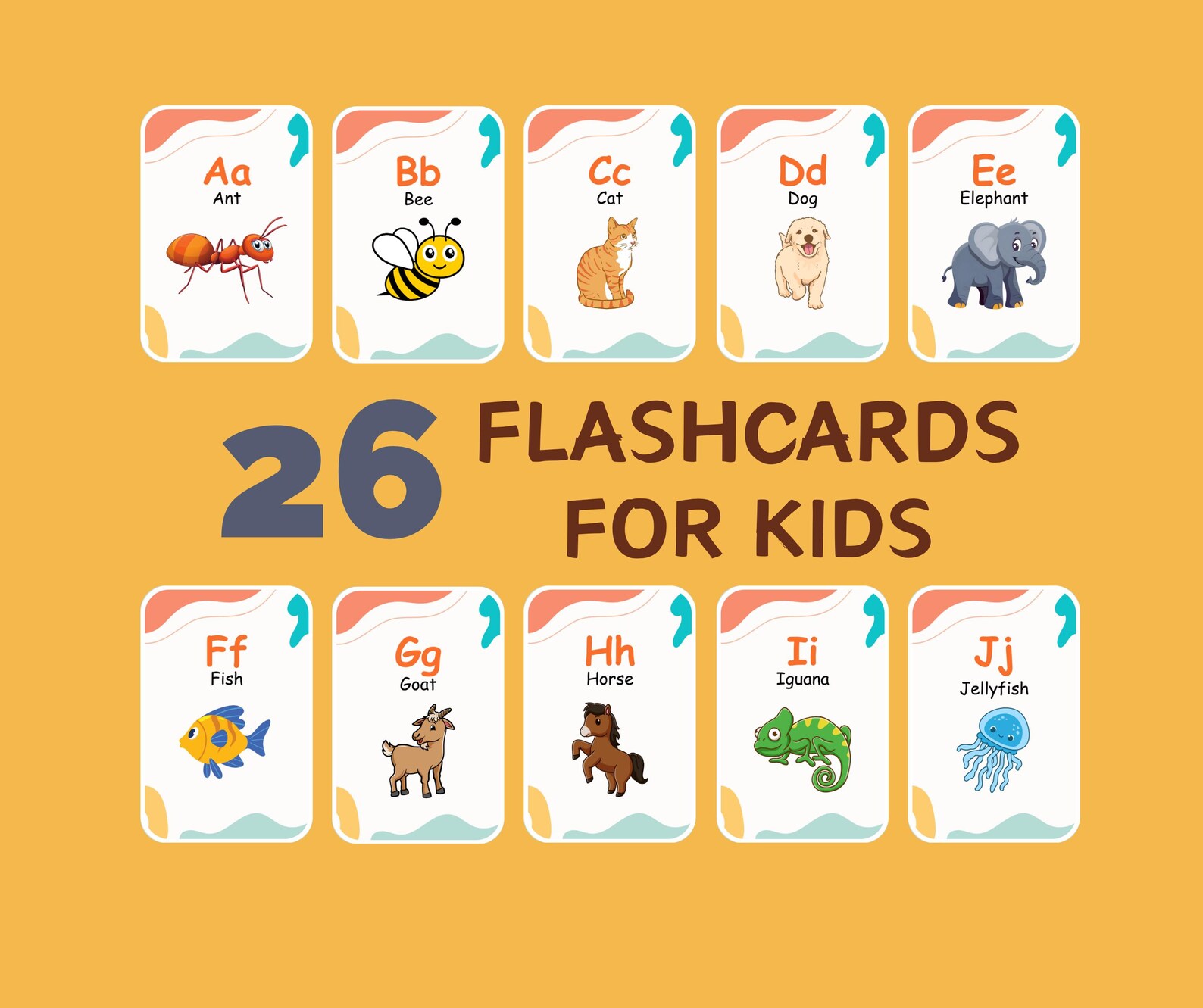 Alphabet Flashcards Animals for Kids Learning Preschool Curriculum - Etsy