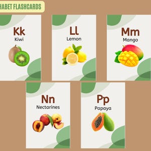 Alphabet Flashcards Fruit for Kids Learning Preschool Curriculum - Etsy