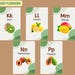 Alphabet Flashcards Fruit for Kids Learning Preschool Curriculum - Etsy