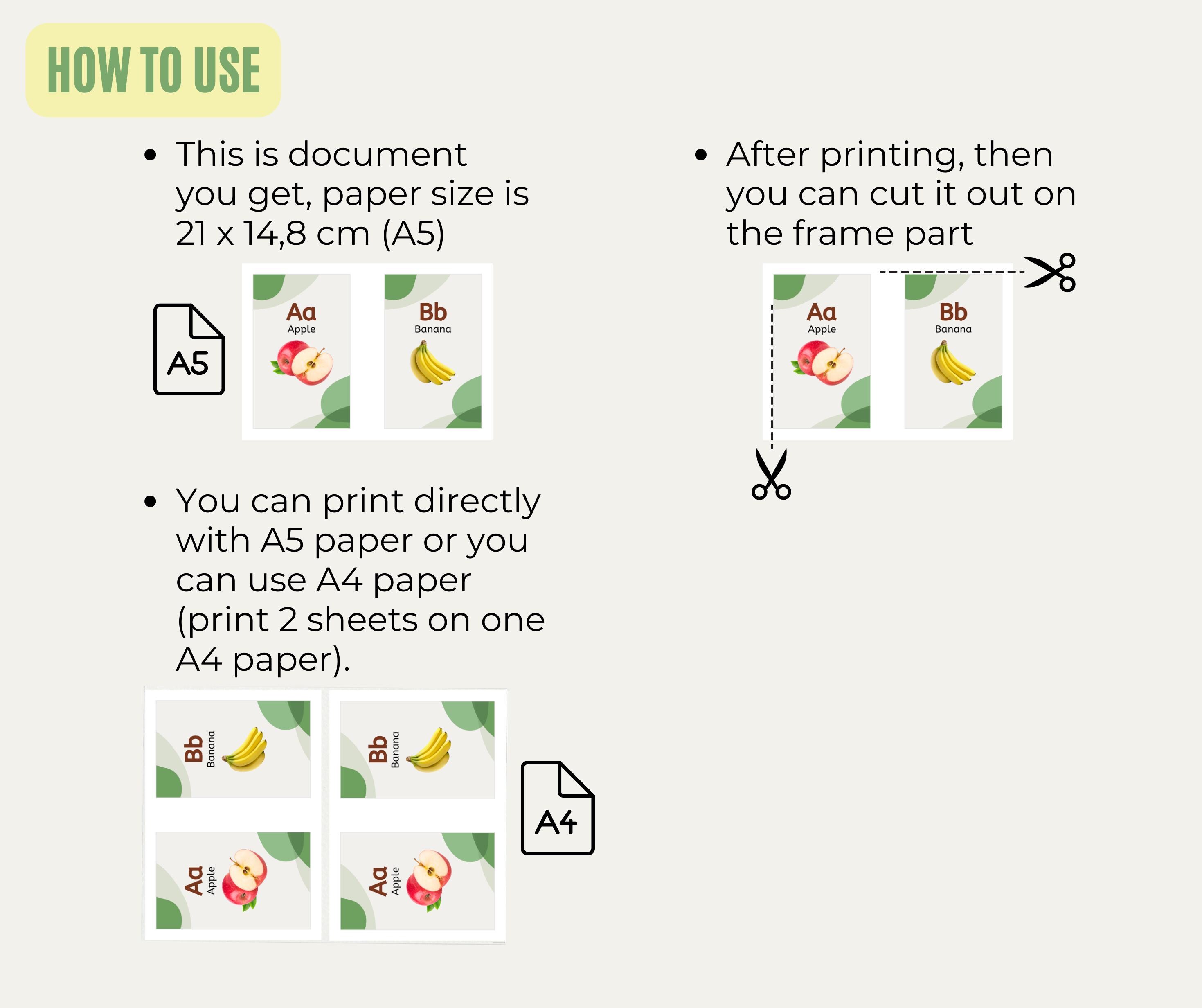 Alphabet Flashcards Fruit for Kids Learning Preschool Curriculum - Etsy