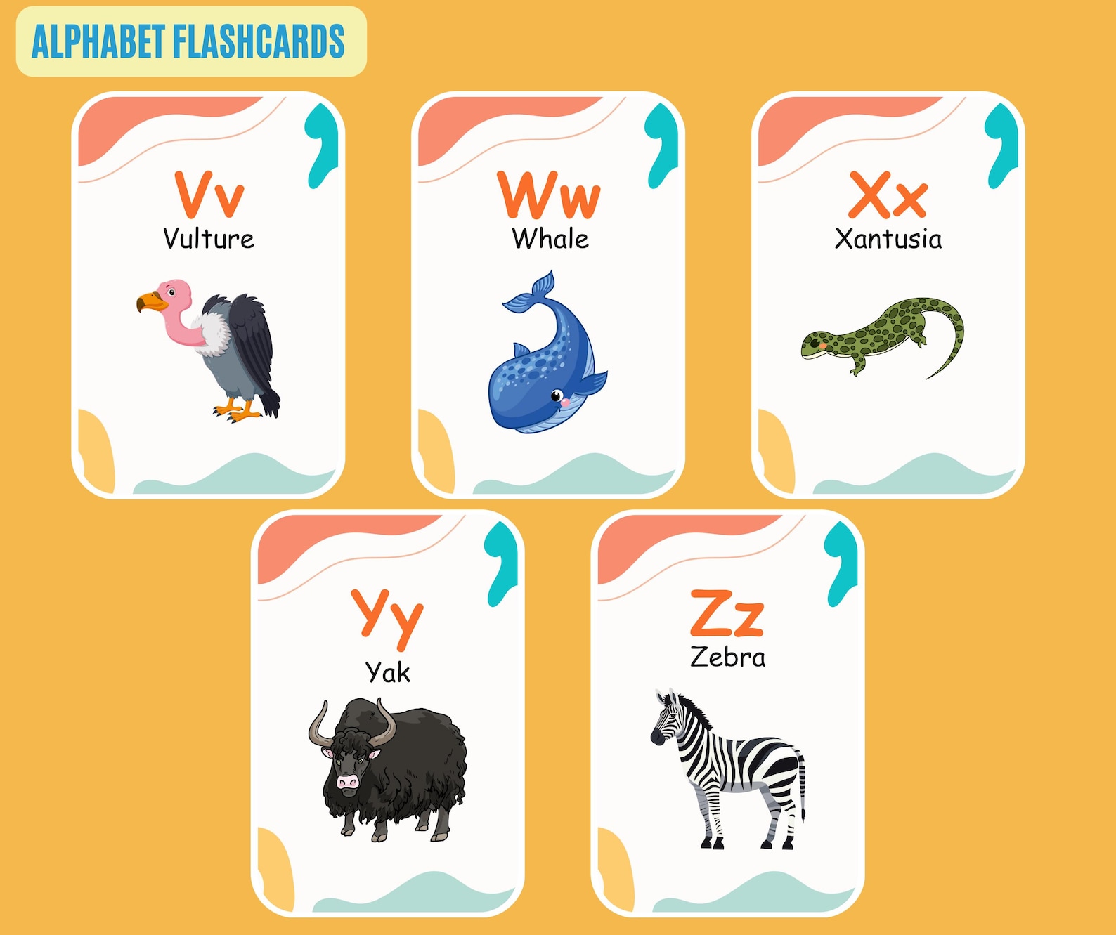 Alphabet Flashcards Animals for Kids Learning Preschool Curriculum - Etsy