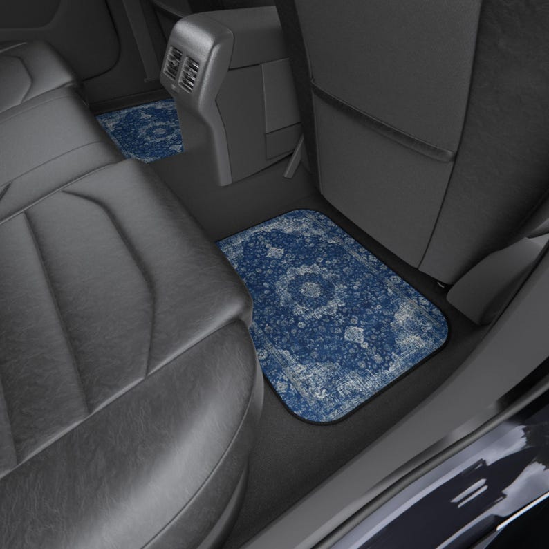 Blue Oriental Rug Car Floor Mats, Personalized Interior Decor, Custom ...