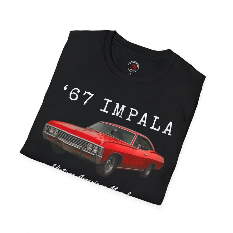 67 Impala Muscle Car T-shirt (front) – Retro Chevy Tee, Car Enthusiast ...