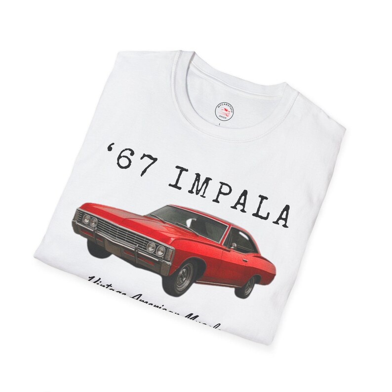 67 Impala Muscle Car T-shirt (front) – Retro Chevy Tee, Car Enthusiast ...