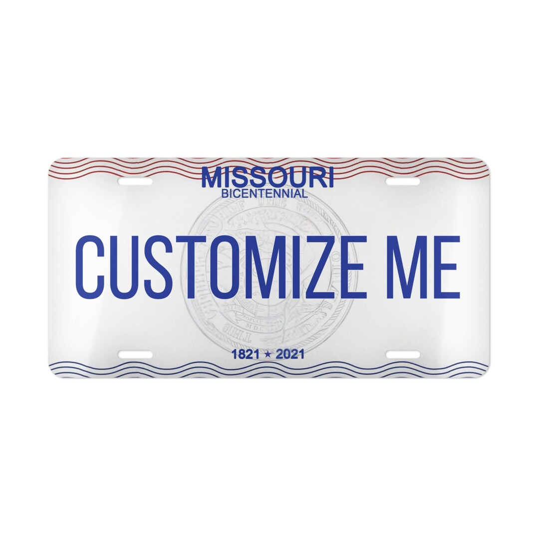 Custom Missouri Vanity Plate: Personalized Aluminum Car Decor - Etsy