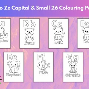 Abc’s of Animals, A to Z Animal Coloring Pages for Toddlers, Uppercase ...