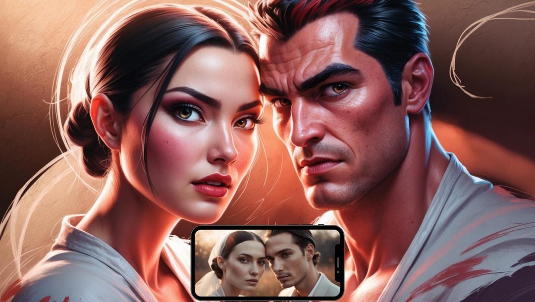 Digital Portrait Couple Street Fighter 2 Art Personalized Video Game ...