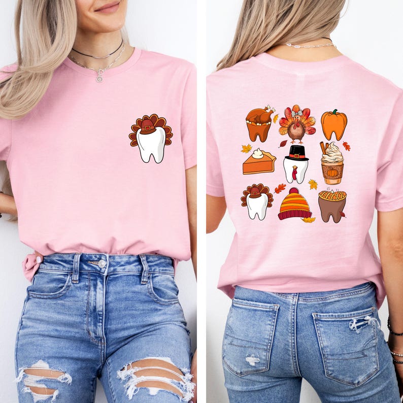 Thanksgiving Dental Shirt, Cute Tooth Turkey Fall Tee, Hygienist ...