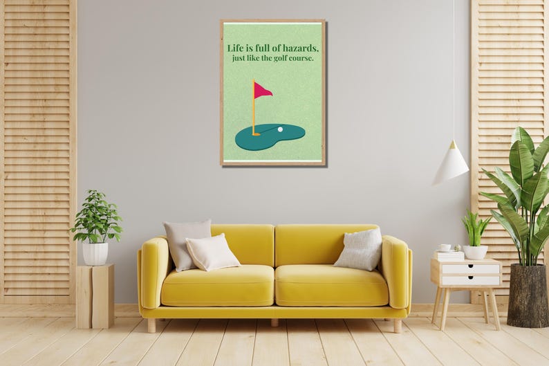 Funny Golf Poster - Digital Wall Art - Life is Full of Hazards - Golf ...