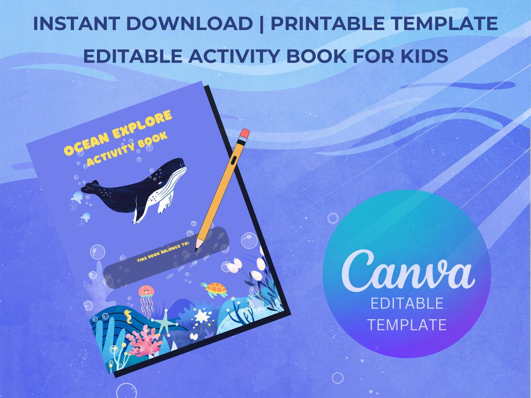 Educational Busy Book for Kids Ocean Adventure Sea Animal Theme | Canva ...