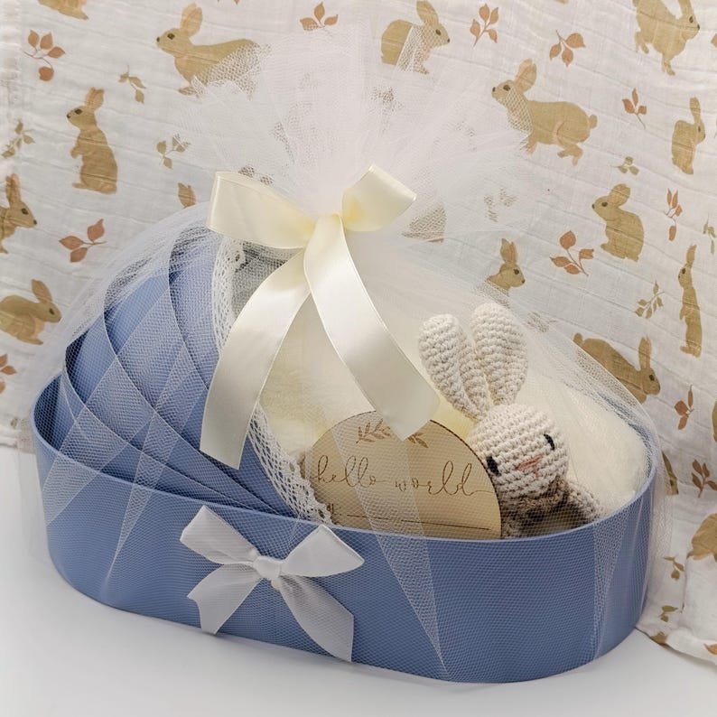 Baby Geschenkset / Newborn Gift Set – Wiege/Cradle, verschiedene Farben ...