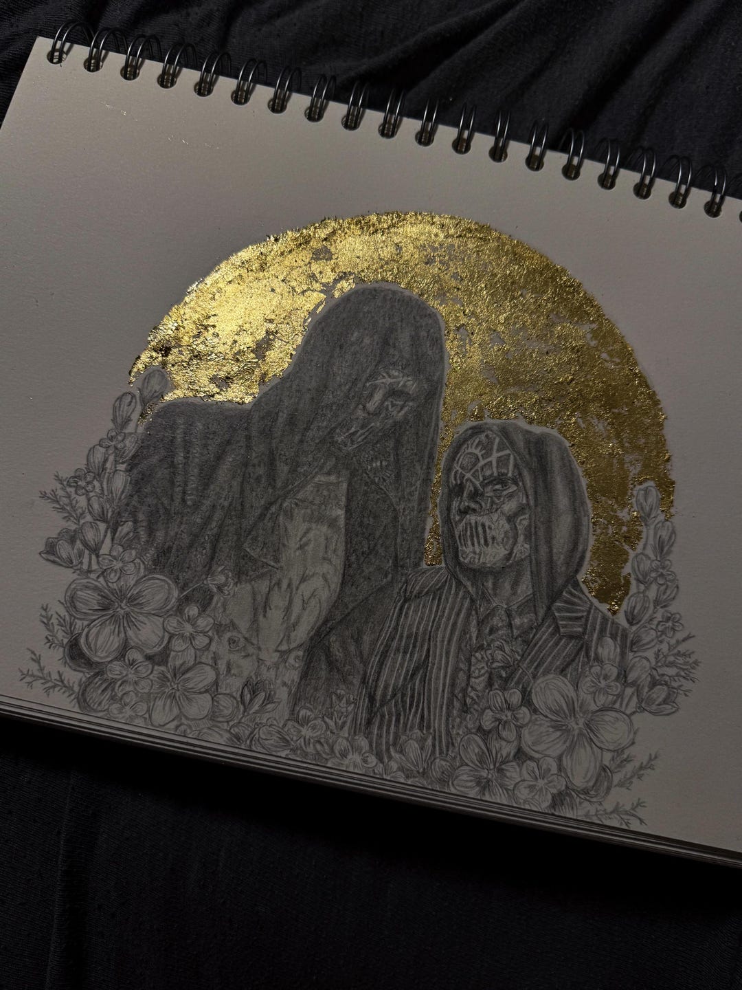 III & IV Sleep Token Pencil Drawing and Gold Leaf - Etsy