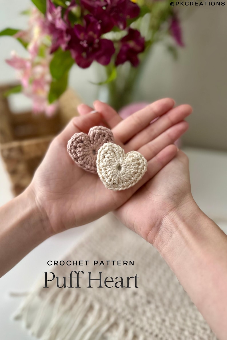 Puff Heart Crochet Pattern - Etsy