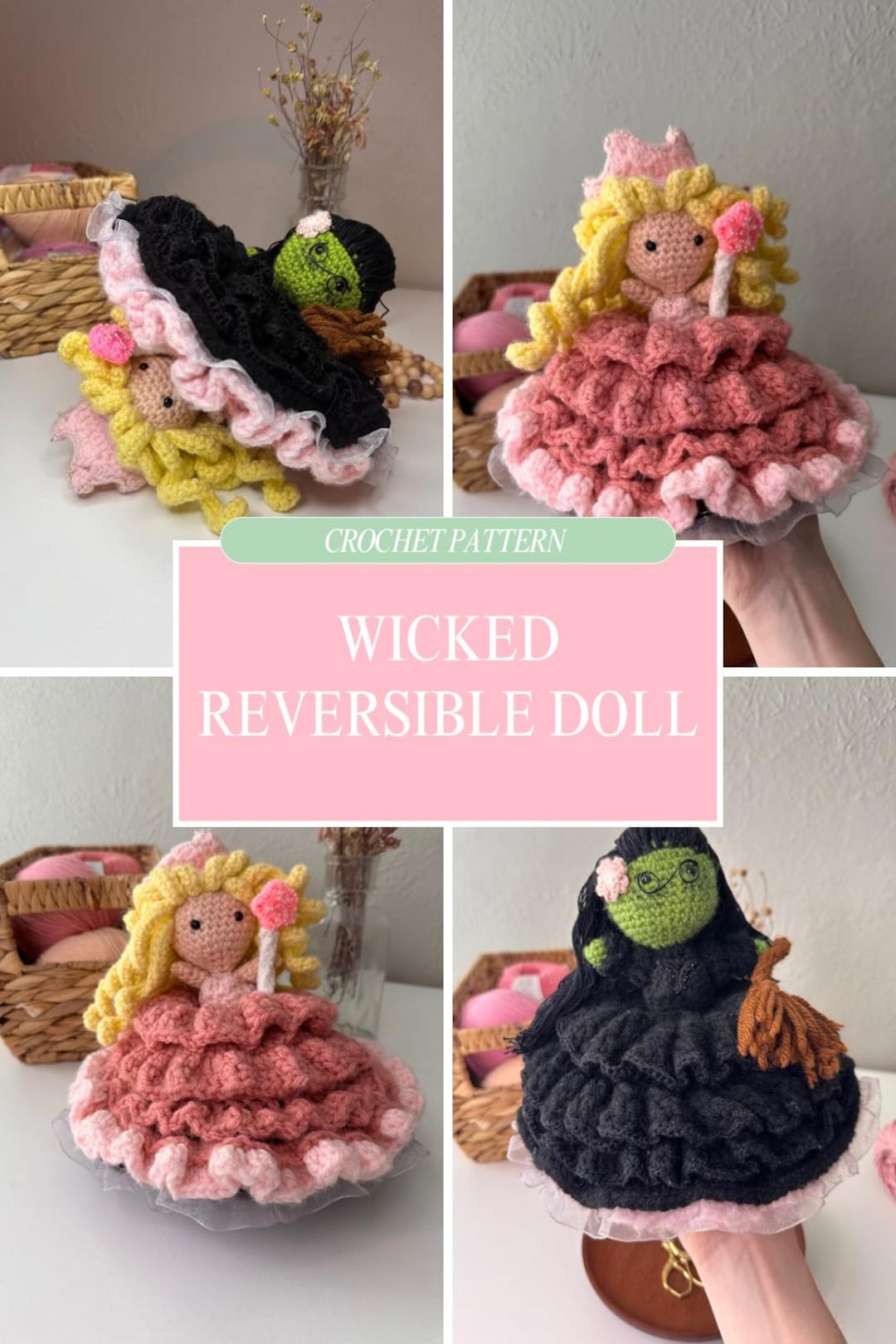Wicked Reversible Doll Pattern - Etsy