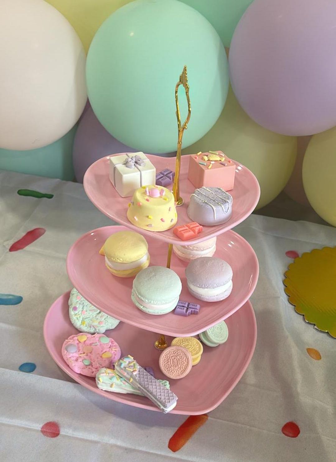 Tiered Tray Birthday Sweet One Birthday Girl Girl Pastel Petit Four ...
