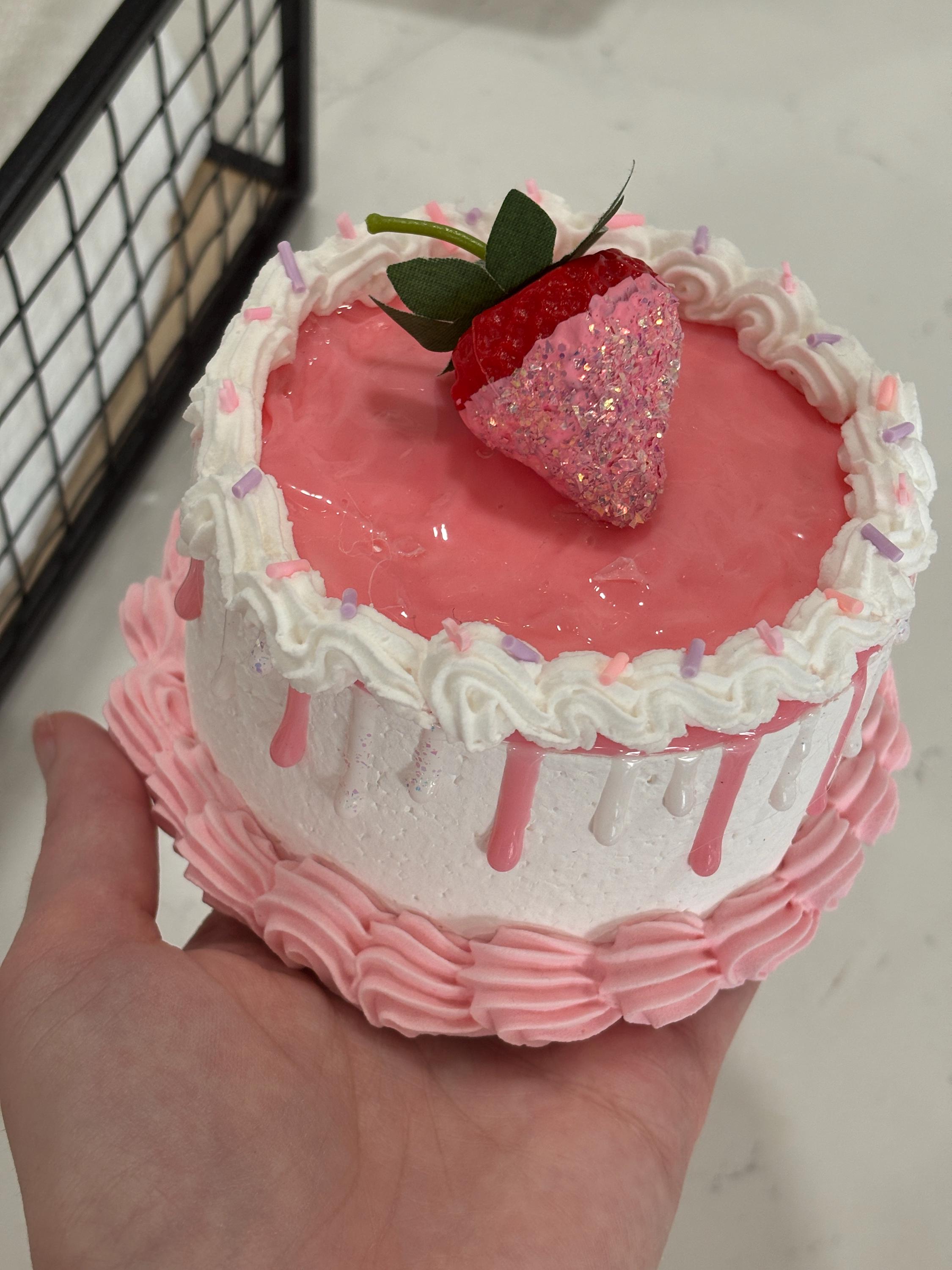 Fake Bake Strawberry Fake Cake Photo Prop Birthday Cake Faux Cake Mini ...
