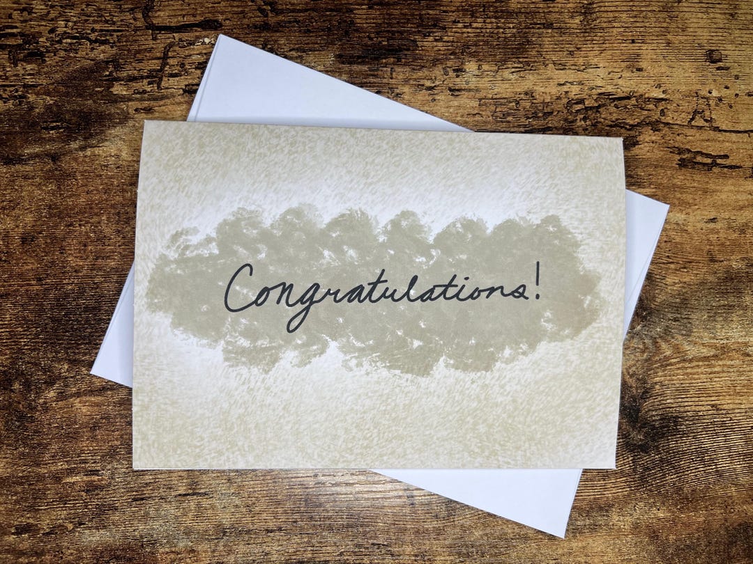 Congratulations Card - Hand Drawn Art, Milestone Greeting Card ...
