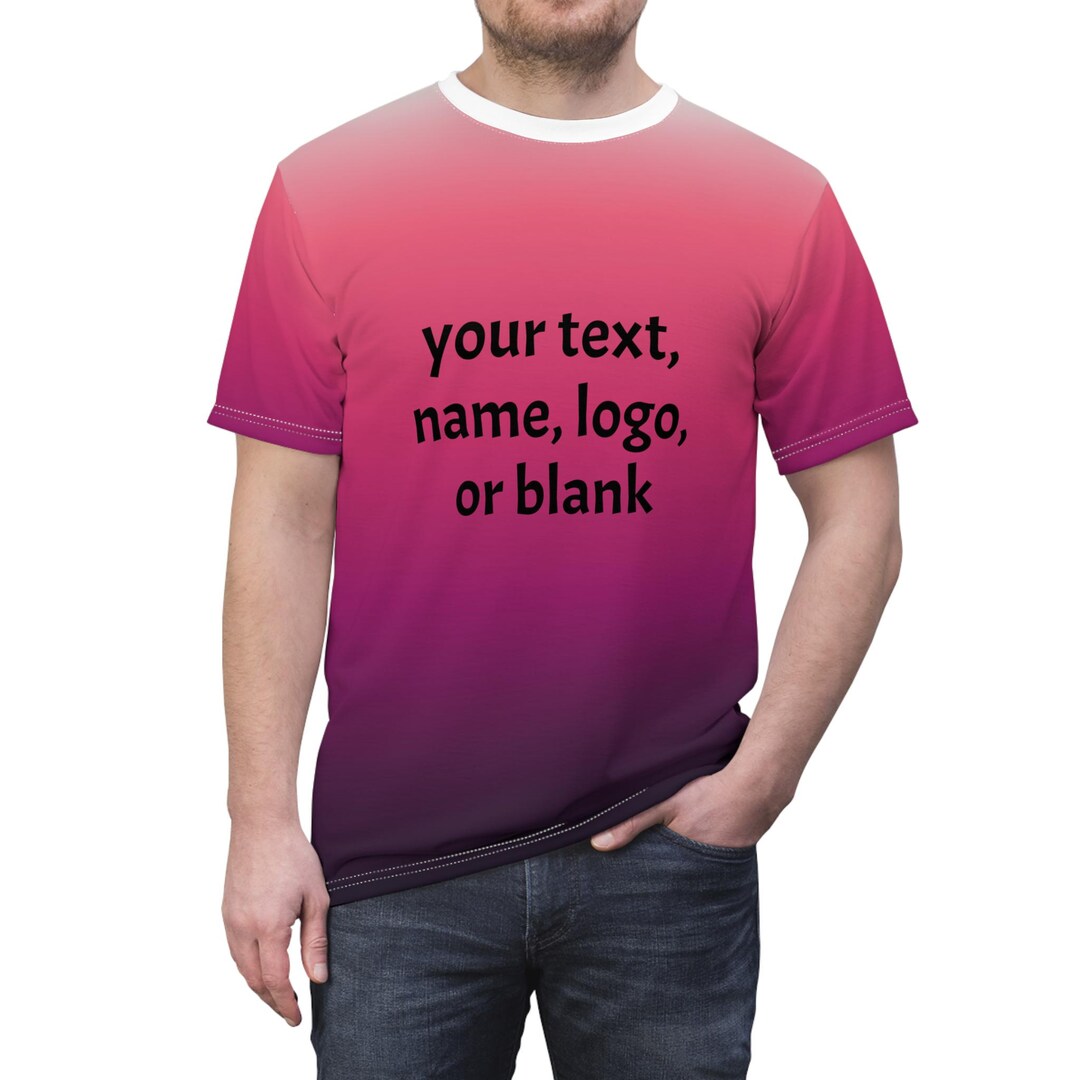 Customizable Pink to Purple Gradient Unisex Tee 2025©, Personalized ...