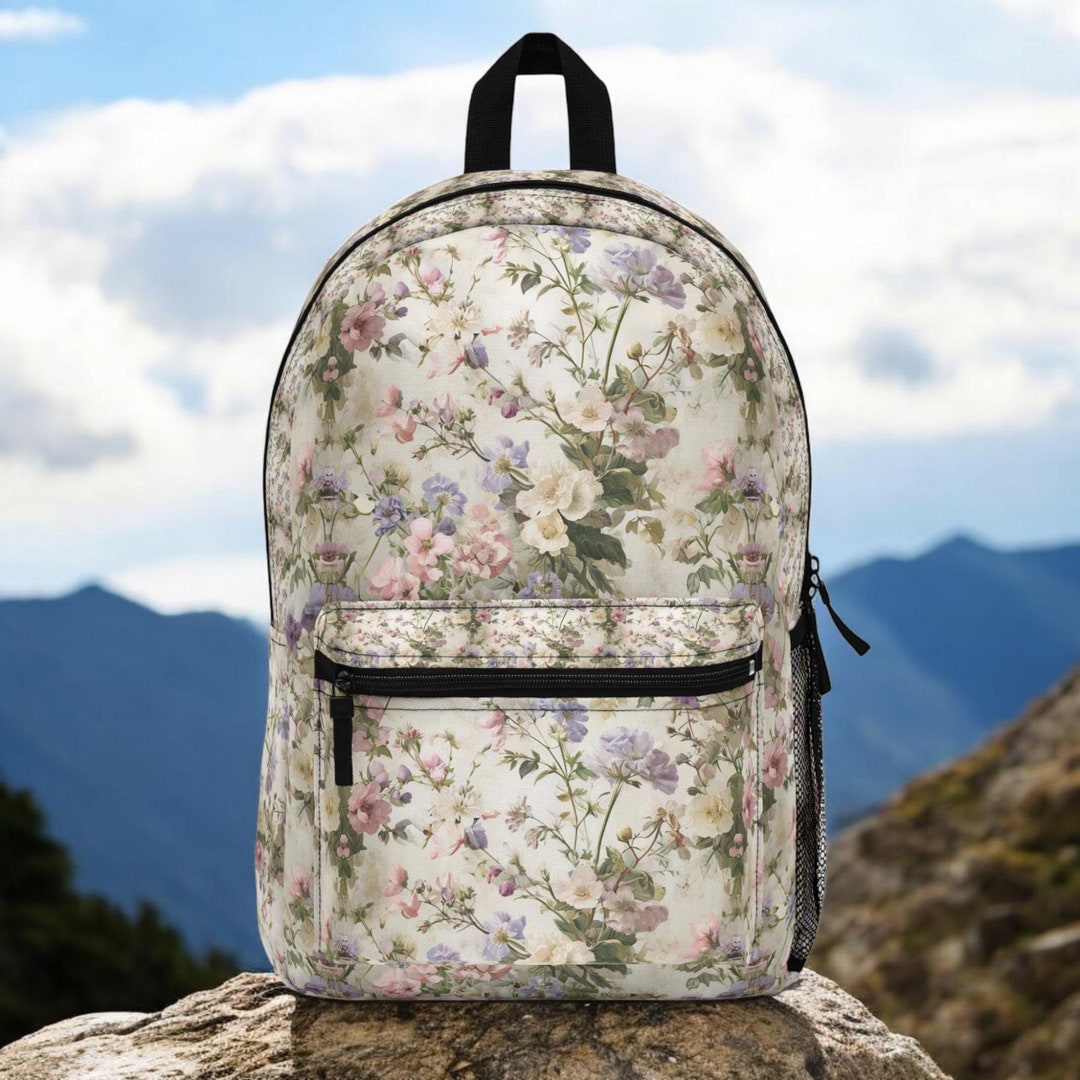 Vintage Botanical Pastel Floral Blooms Backpack 2024© Gift for Her ...